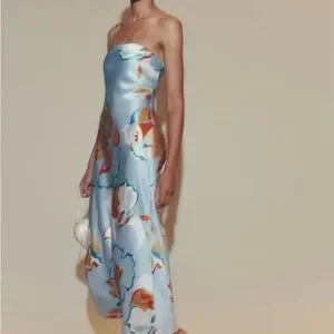 Reformation | Dresses | Reformation Blue Slip Dress For Wedding Guest ...